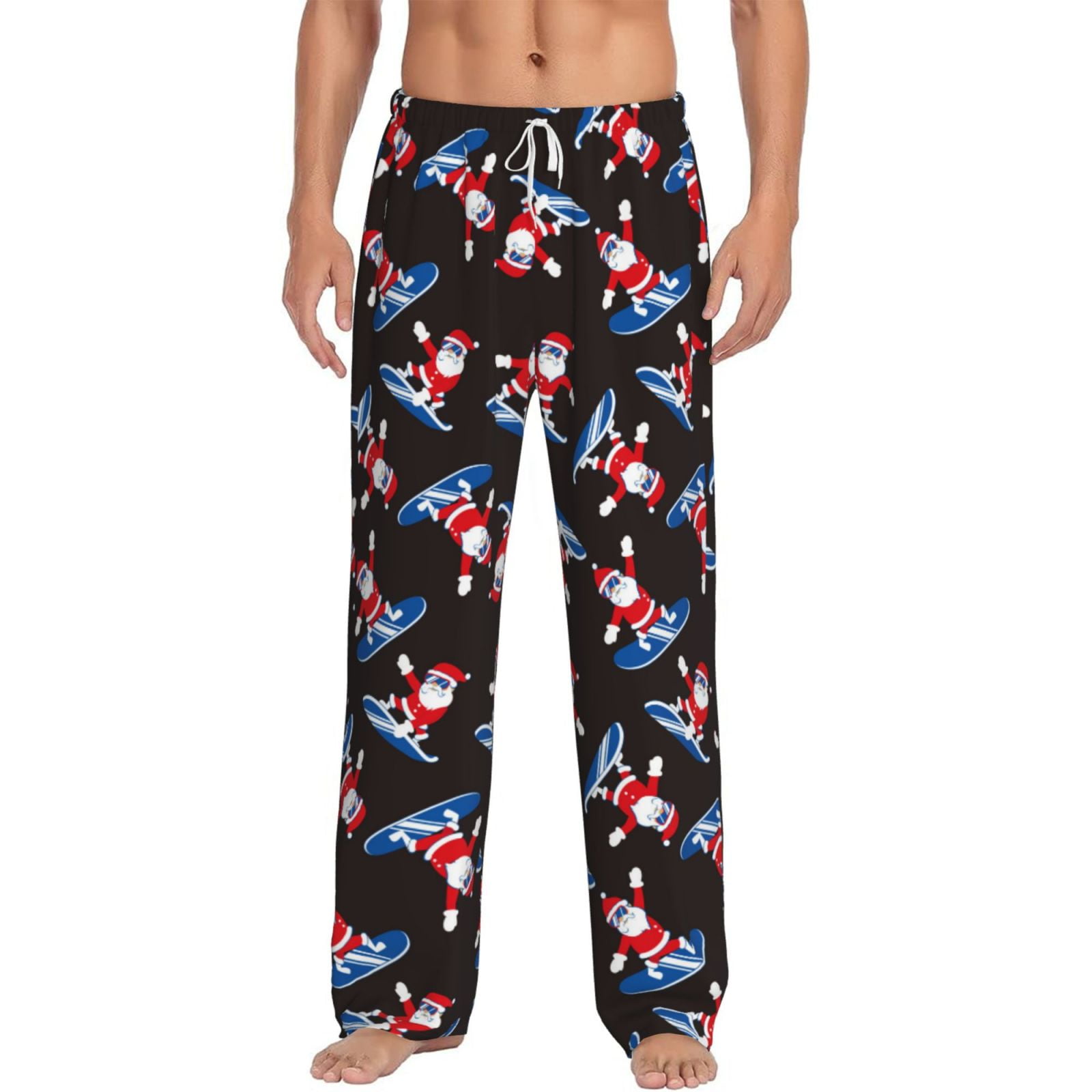 Cauagu Surfing Santa Mens Pajama Pants Sleep & Lounge Pants,PJ Bottoms ...