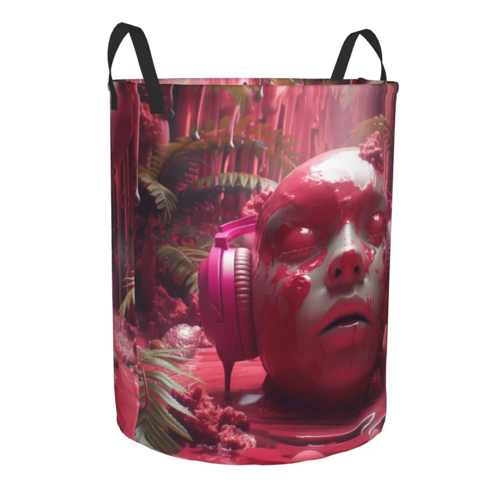 Cauagu Surreal Pink Headphones for Laundry Basket,Collapsible Organizer ...
