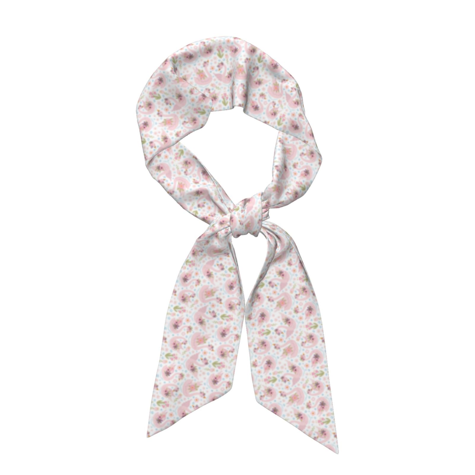 Cauagu Swan And Flowers Pattern Scarf for Women,Neck Scarf Women's Wrap ...