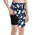 Cauagu Swan Print Swim Trunks for Men,Youth Boys Swim Shorts ...