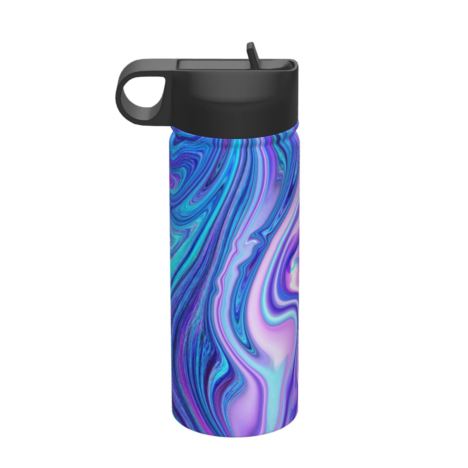 Cauagu Swirl Blue And Purple for 18 oz Water Bottle With Straw ...
