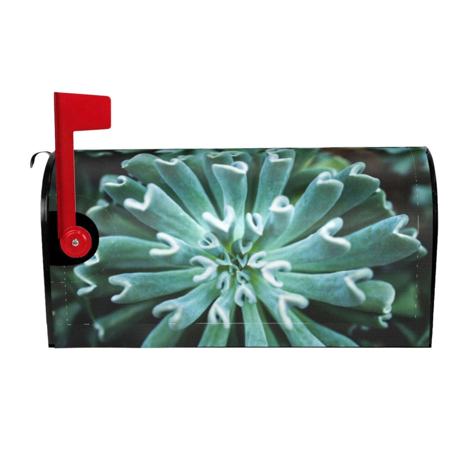 Cauagu Teal Cactus Pattern Magnetic Mailbox Covers, Mailbox Cover ...