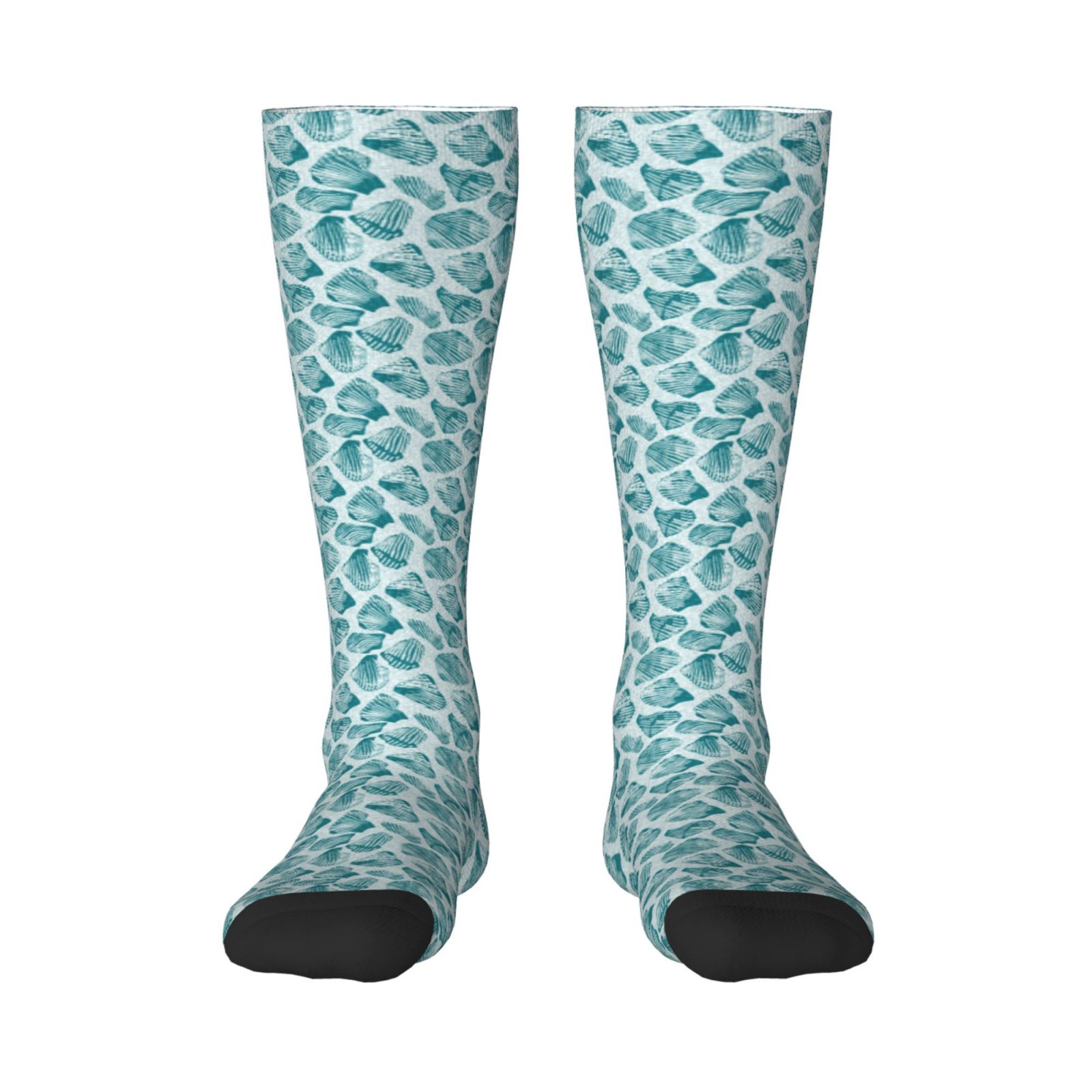 Cauagu Teal turquoise shell Funny 13.8in Socks for Unisex for Men,Women ...