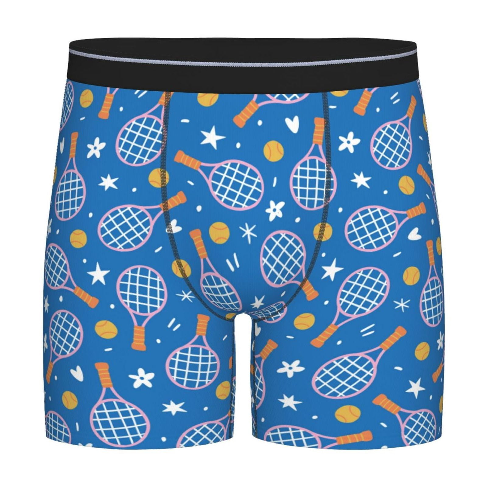 Cauagu Tennis Print Men's Boxer Briefs, Funny & Cute Underwear Elastic ...