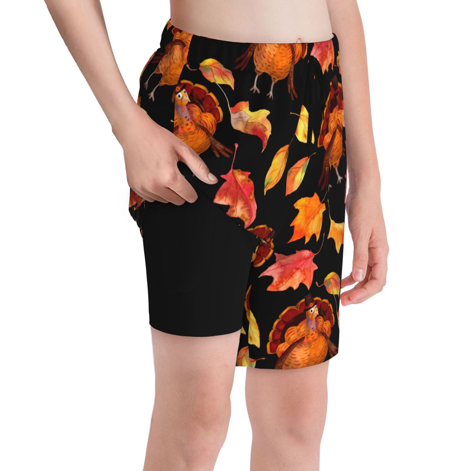 Cauagu Thanksgiving Turkey 1 Print Swim Trunks for Men,Youth Boys Swim ...