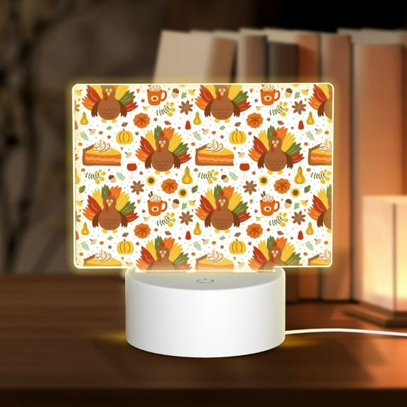 Cauagu Thanksgiving With Turkey for Rectangle Acrylic Night Light ...