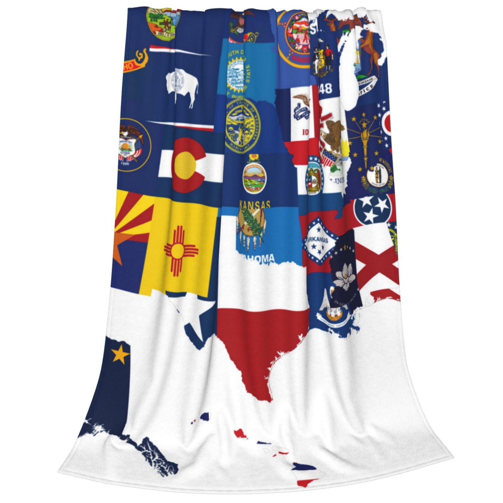 Cauagu The Map Of United States Pattern Flannel Bed Blankets,Fleece ...