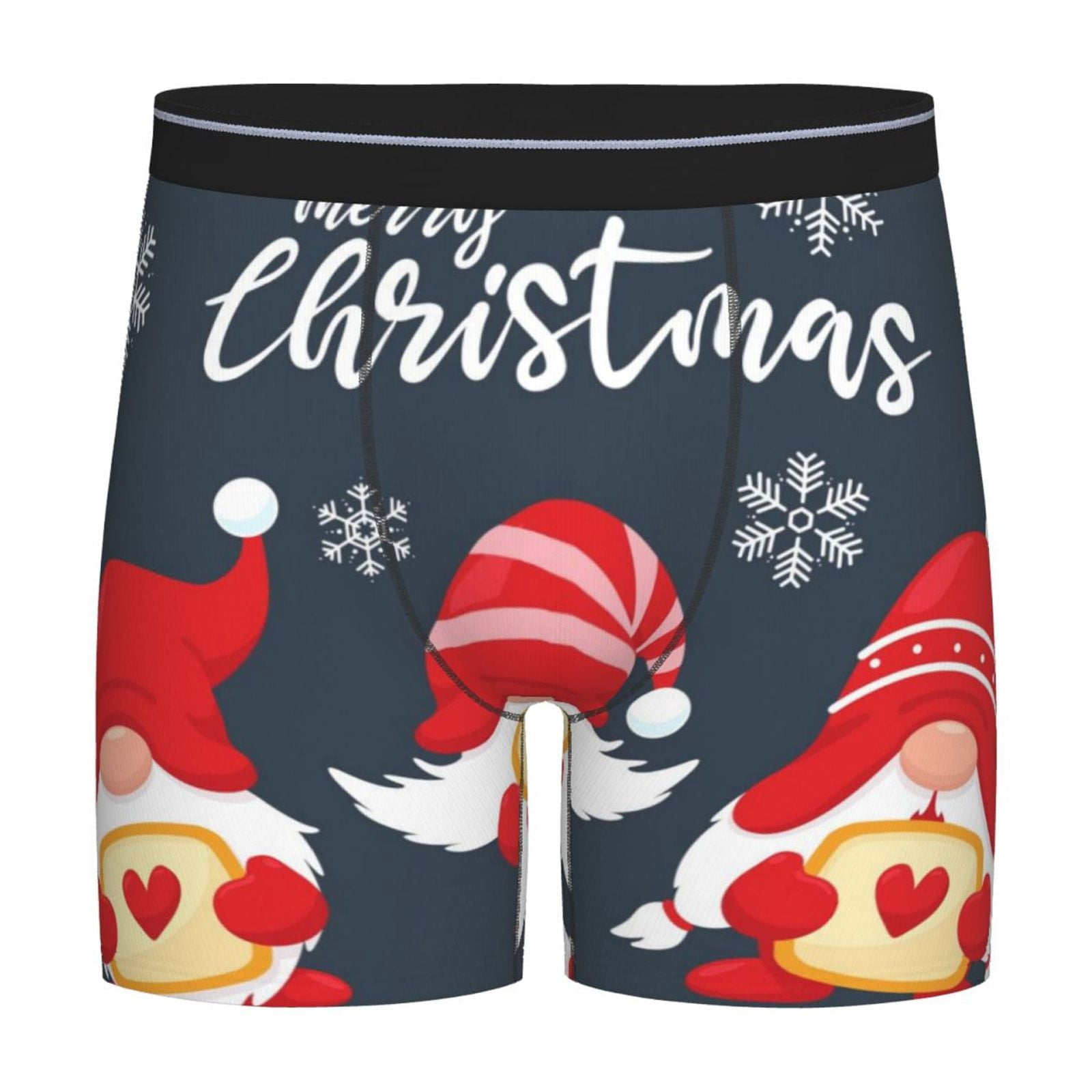Cauagu Three Cute Christmas Gnomes Print Men's Boxer Briefs, Funny ...
