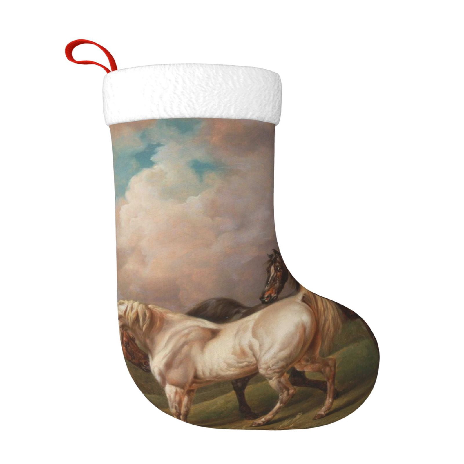 Cauagu Three Horses Oil Painting for Christmas Stockings,1-Pack Large ...