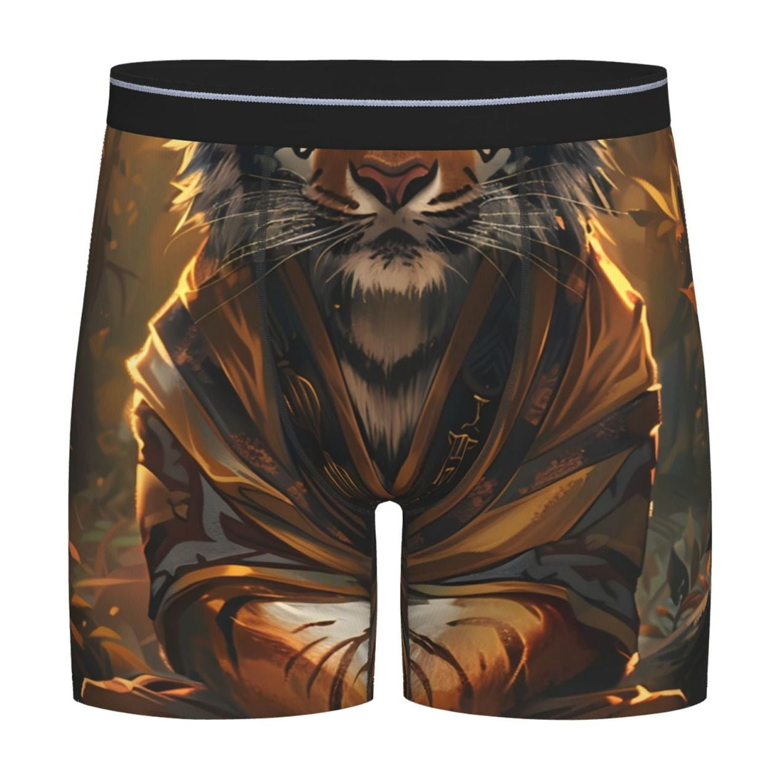 Cauagu Tiger In The Fallen Leaf Forest Print Men's Boxer Briefs, Funny ...
