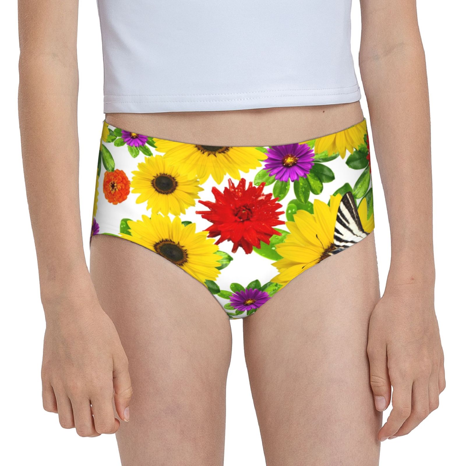 Cauagu Tiger Swallowtail On Flowers Print Brief Underwear Stretch