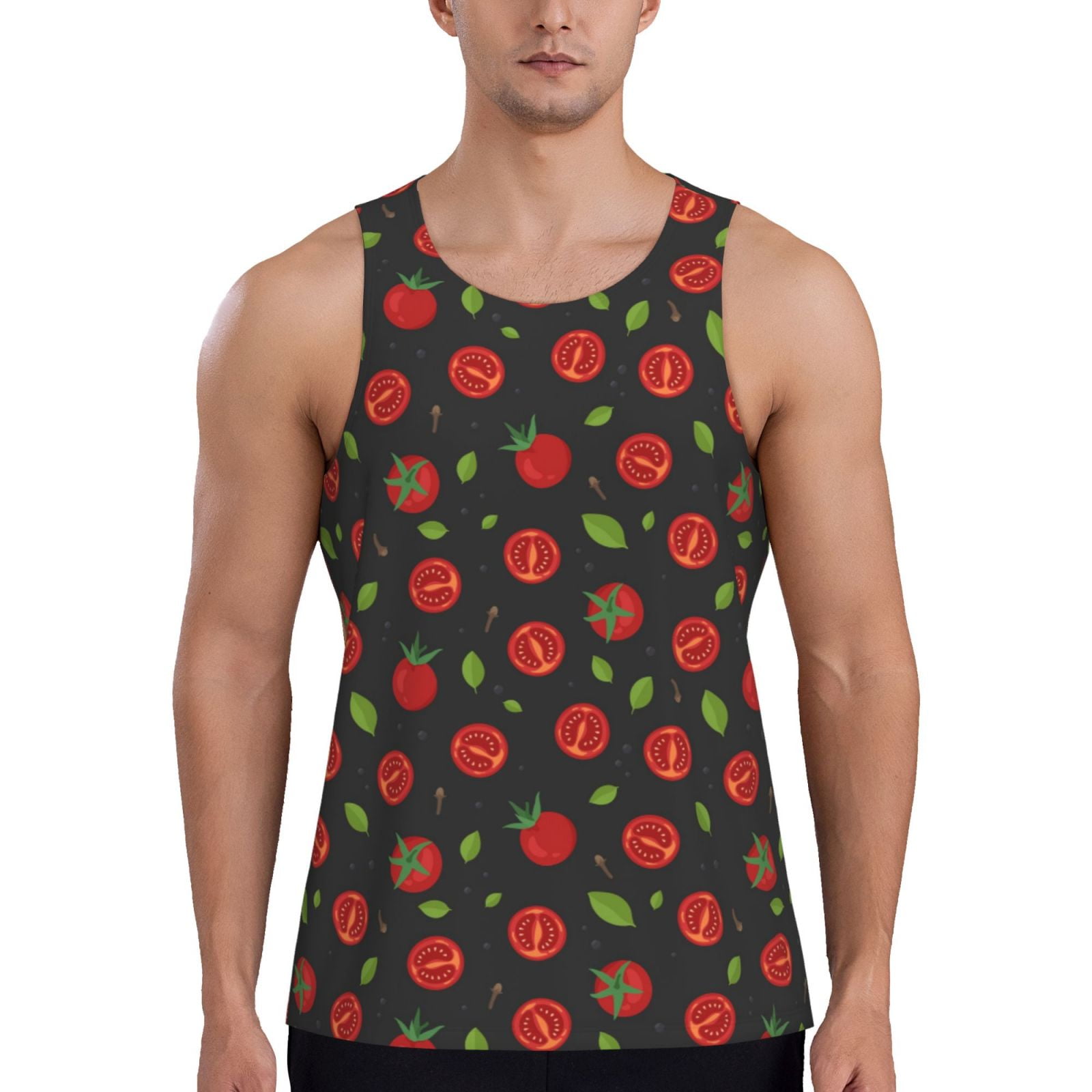 Cauagu Tomatoes1 Print Men's Sleeveless Muscle Shirts,Tank Tops Quick ...