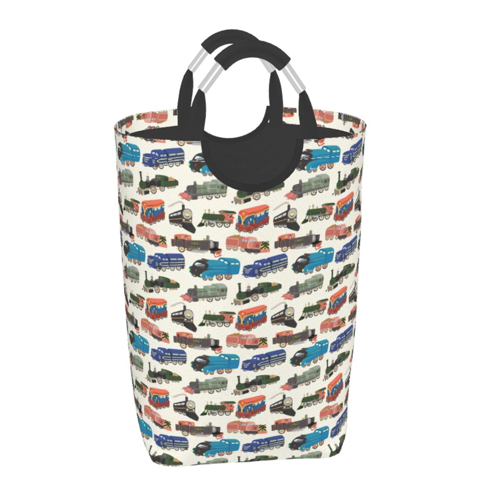 Cauagu Train Print Hamper Basket Bin,Extra Large Dirty Clothes Hamper ...