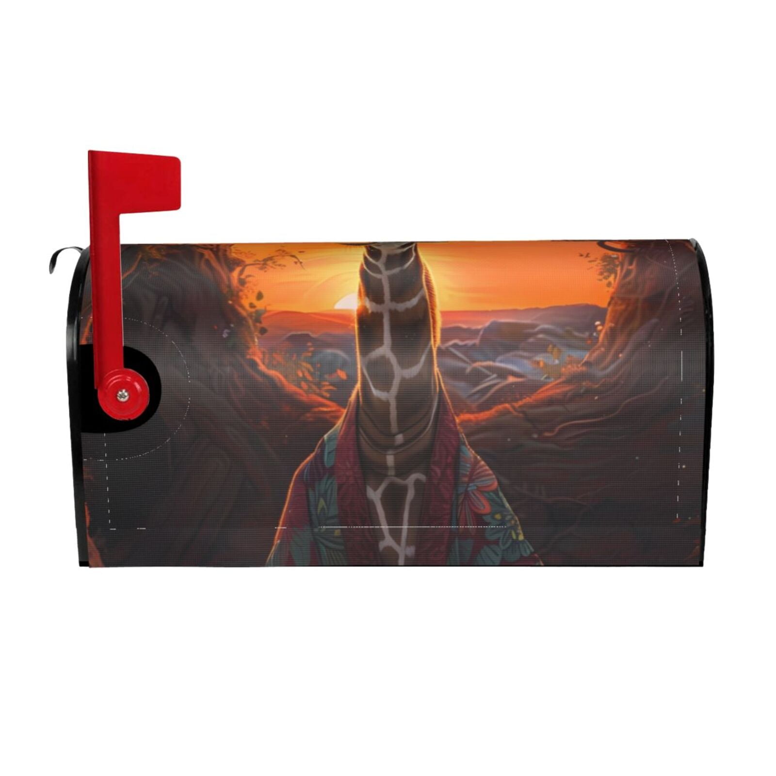 Cauagu Tree Hollow Meditating Giraffe Pattern Magnetic Mailbox Covers ...