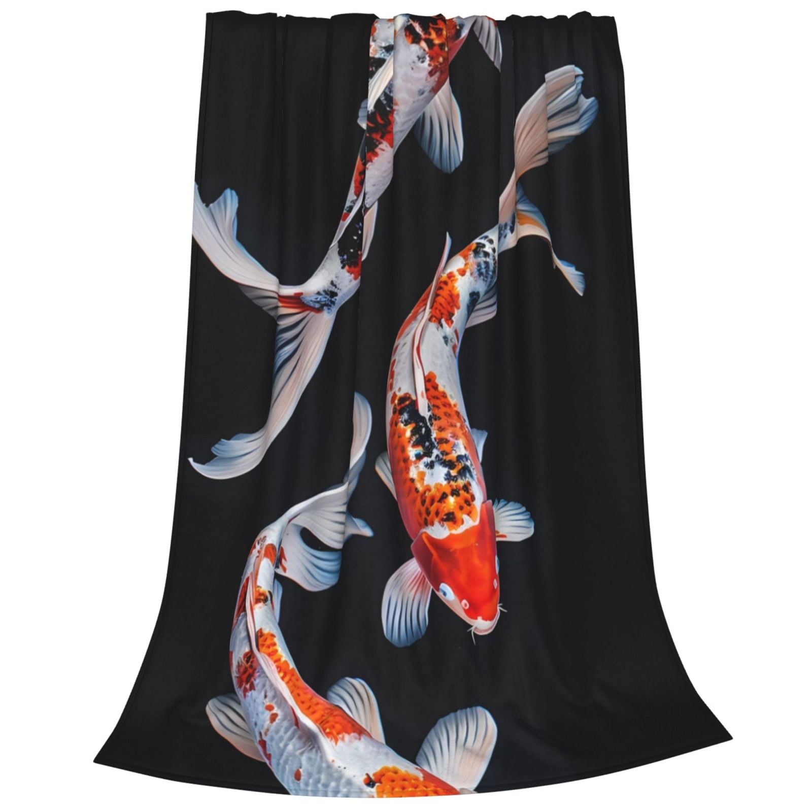 Cauagu Tricolor Koi Fish Trio Pattern Flannel Bed Blankets,Fleece ...