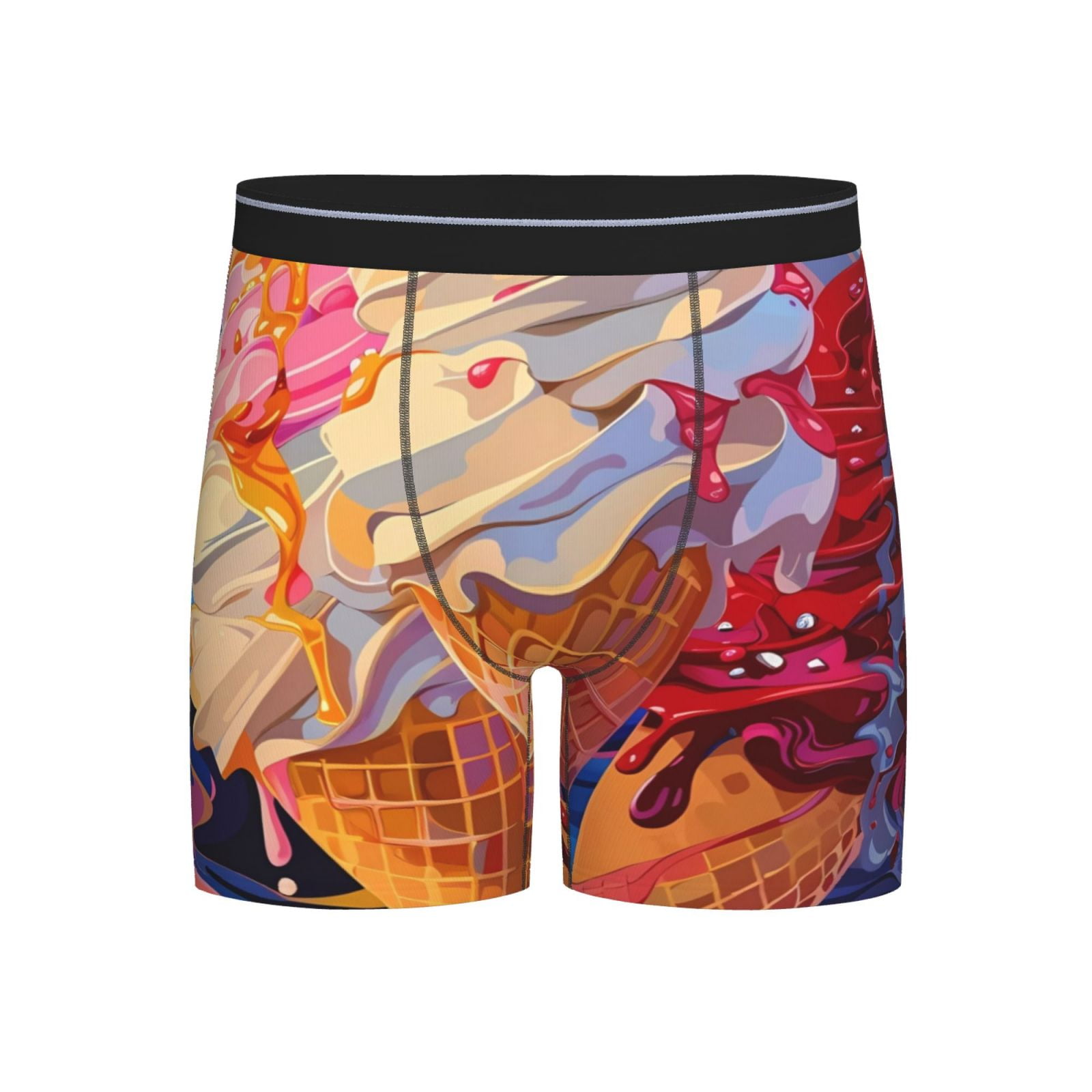 Cauagu Trio Of Dripping Cones Print Men's Boxer Briefs, Funny & Cute ...