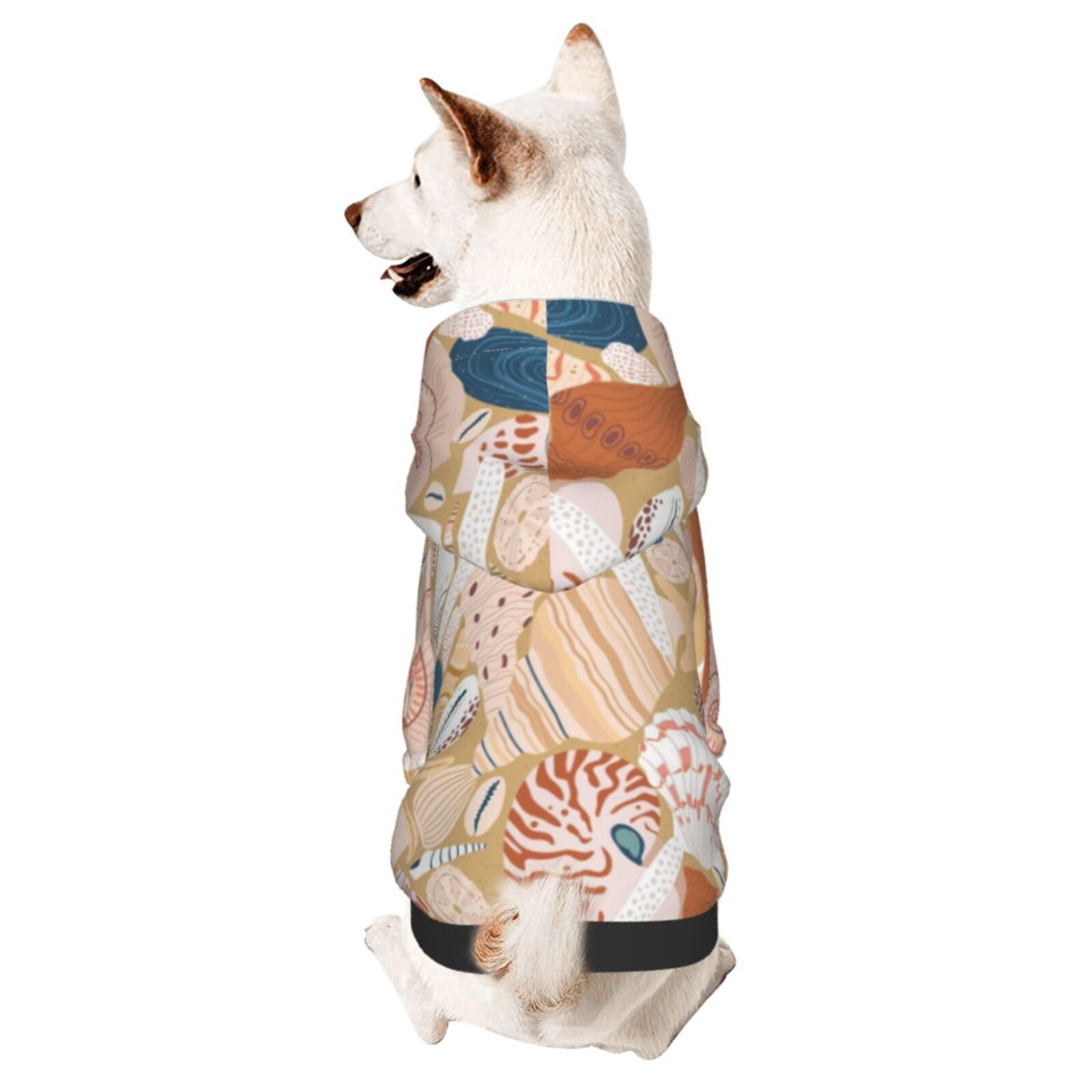 Cauagu Tropical Beach Sea Shell Pattern Winter Pet Hoodie Sweatshirts ...