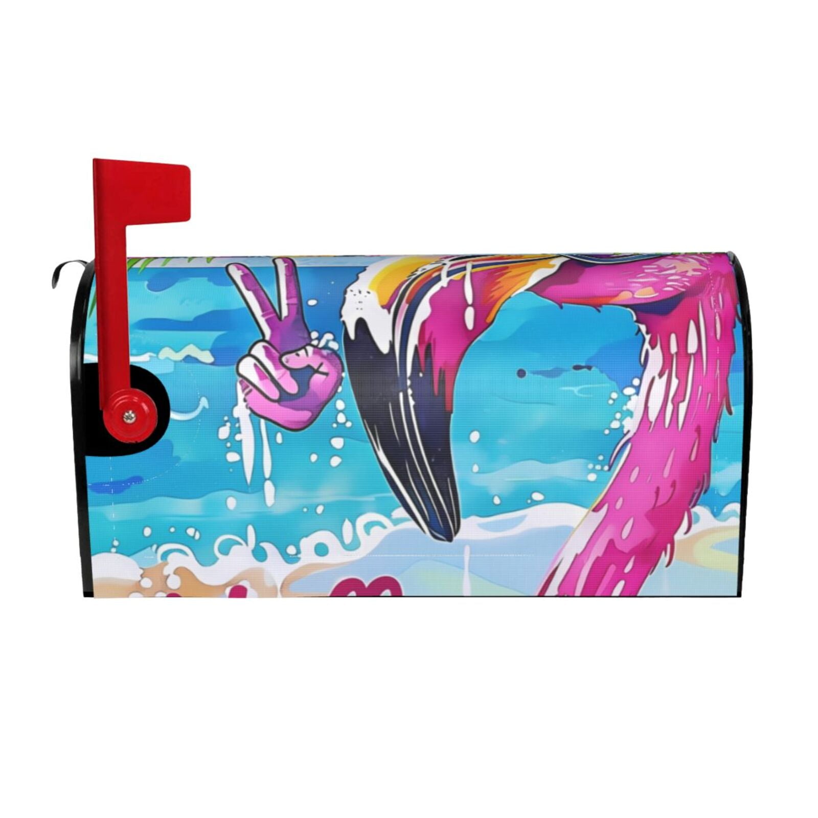 Cauagu Tropical Flamingo Summer Pattern Magnetic Mailbox Covers ...