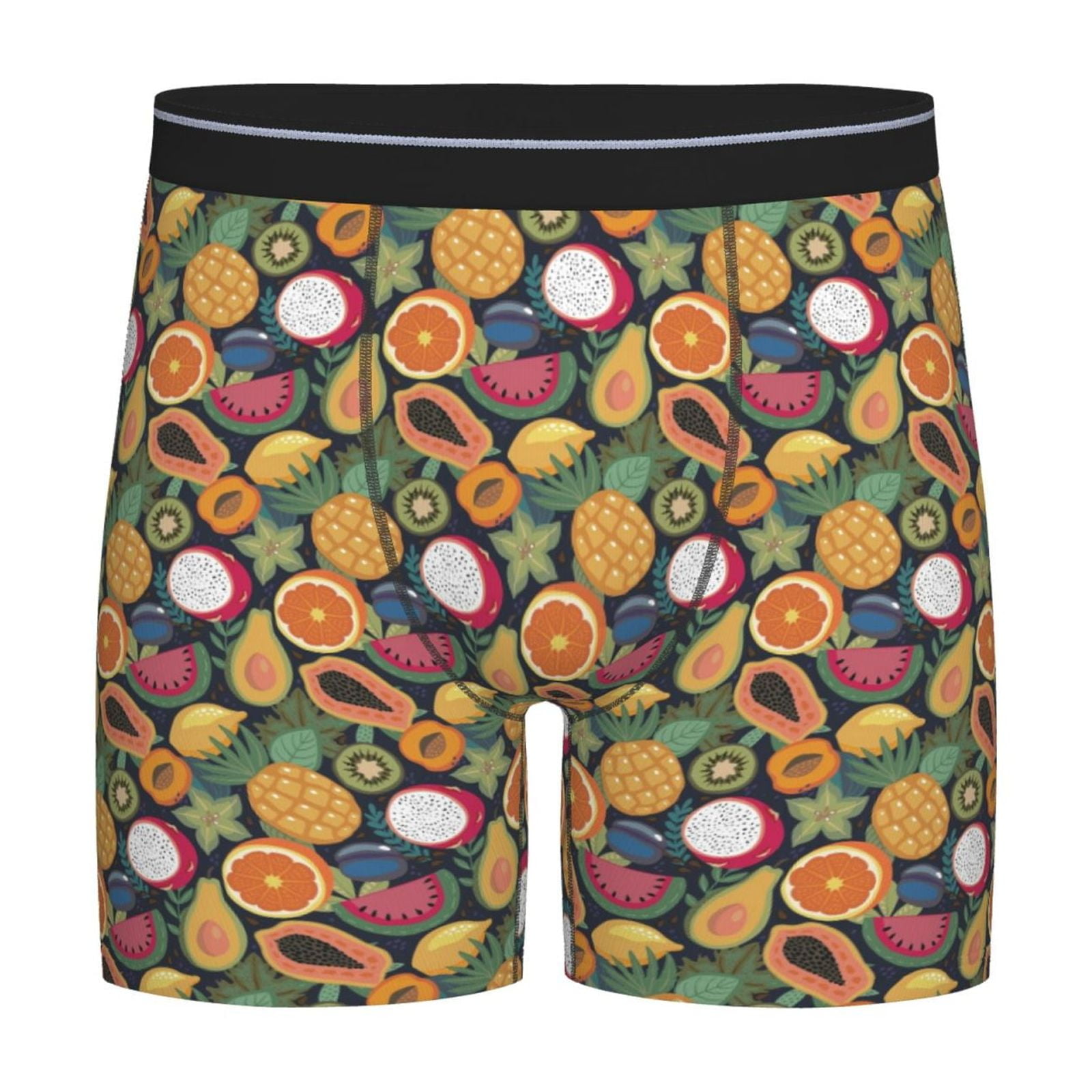 Cauagu Tropical Fruits Print Men's Boxer Briefs, Funny & Cute Underwear ...