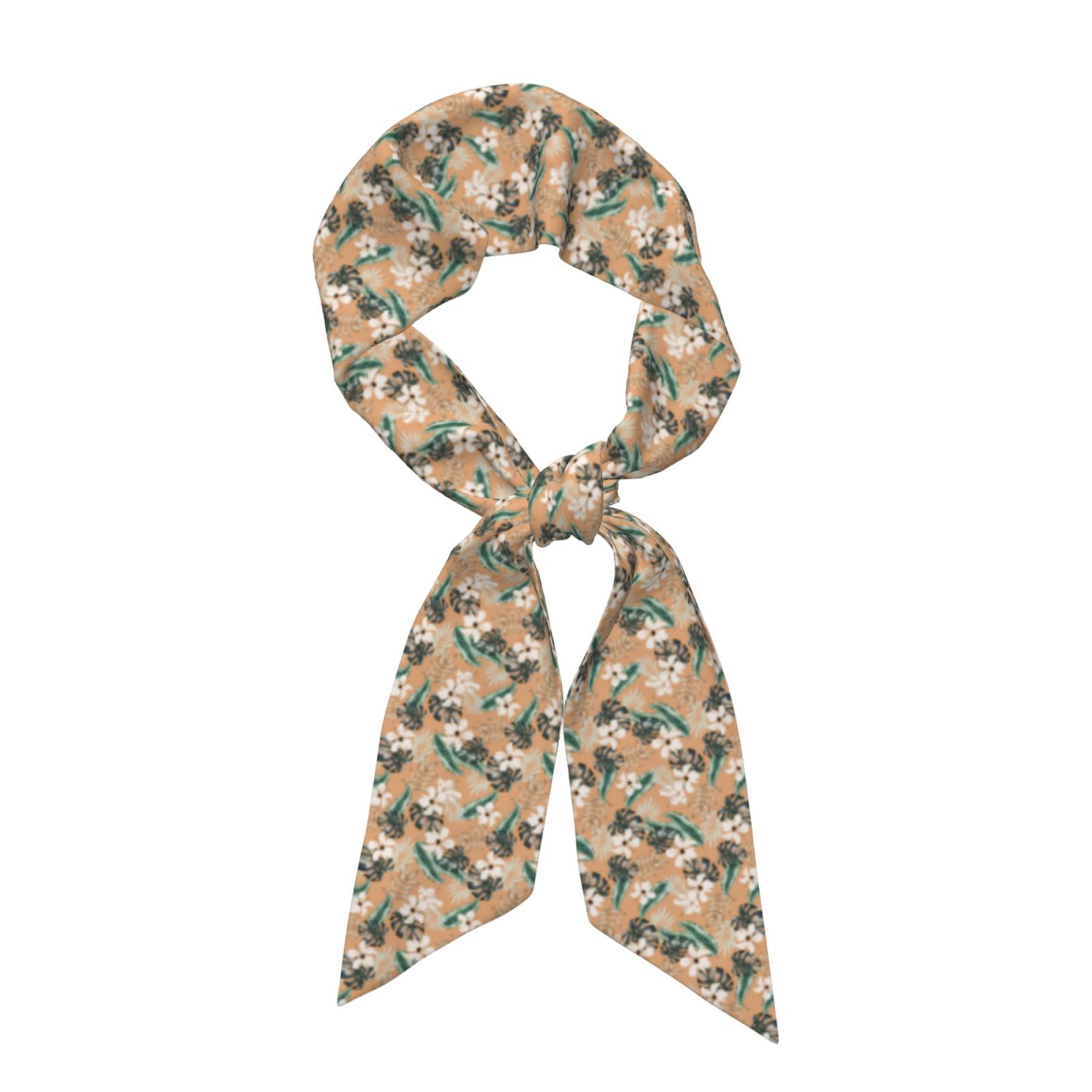 Cauagu Tropical Leaves Flower Pattern Scarf for Women,Neck Scarf Women ...