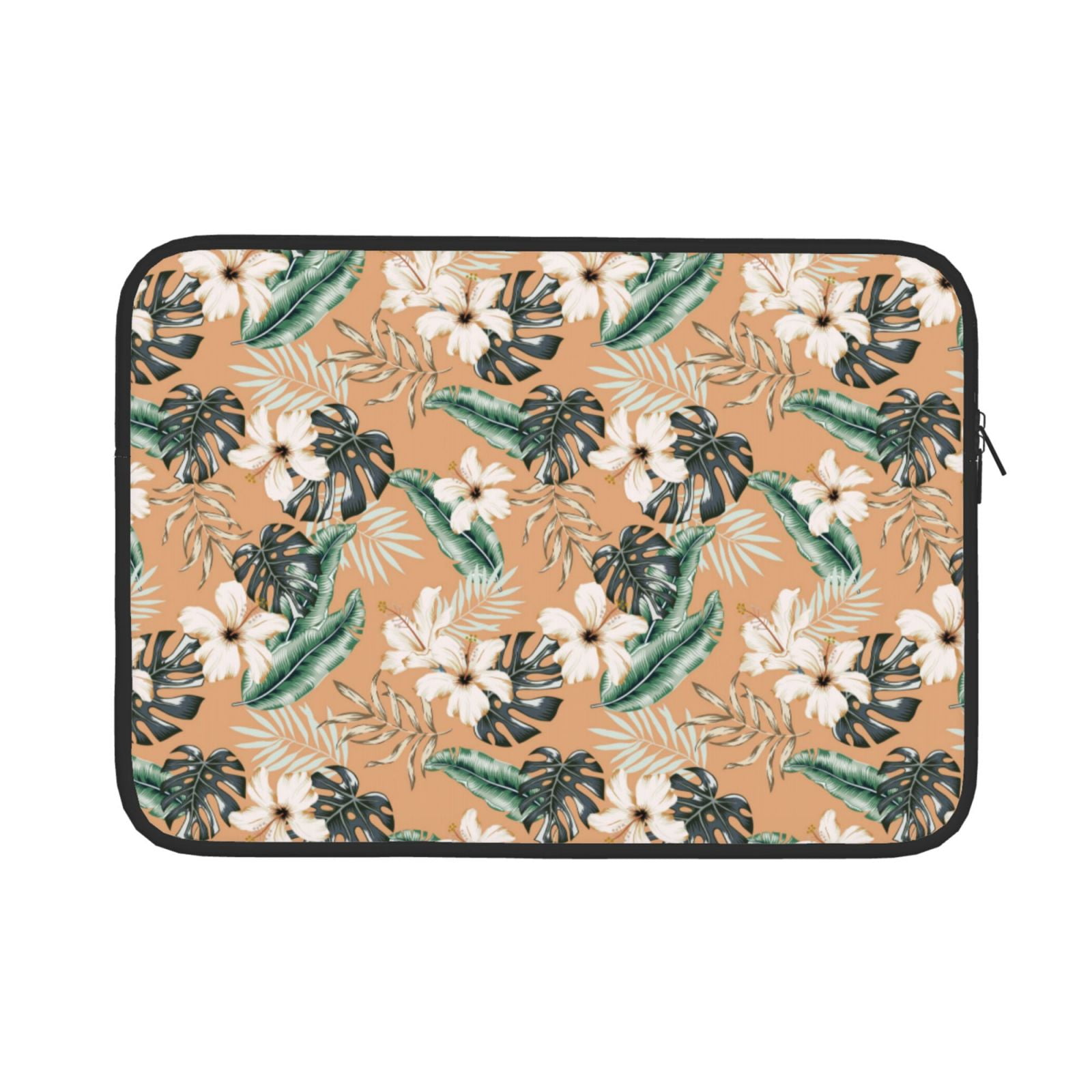 Cauagu Tropical Leaves Flower Print Laptop Sleeve Case, Laptop Cover ...