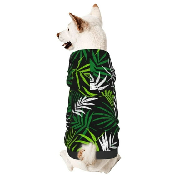 Cauagu Tropical Leaves1 Pattern Winter Pet Hoodie Sweatshirts- Dog ...