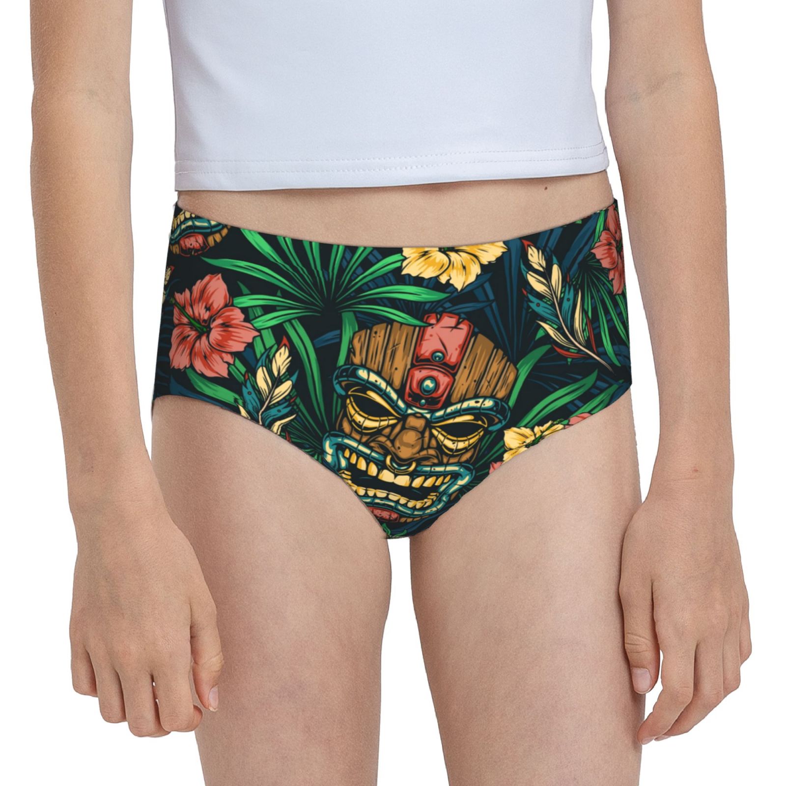 Cauagu Tropical Tribe Mask Print Brief Underwear,Stretch Cotton Panties for Girls Cute Panties ...