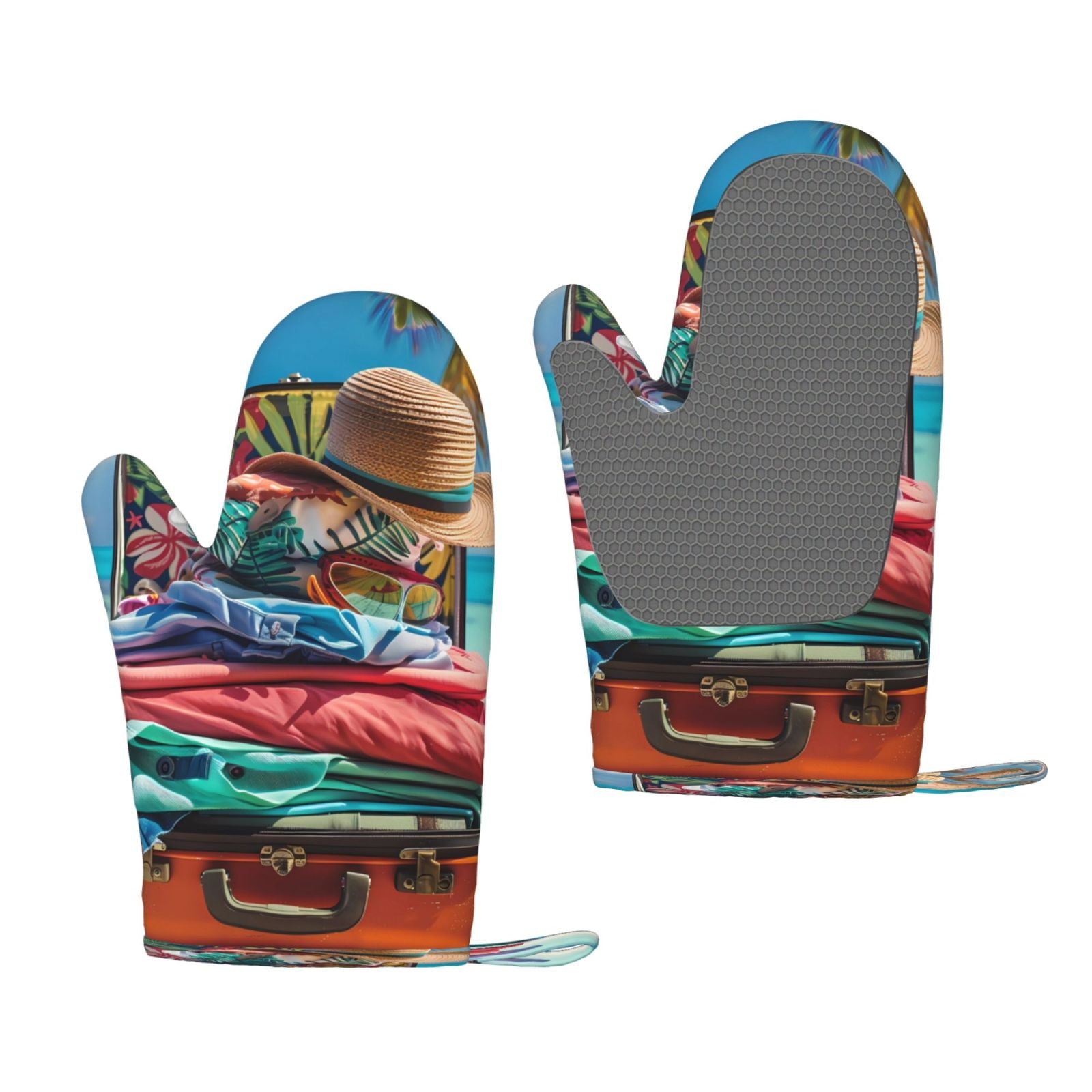 Cauagu Tropical Vacation Essentials Print Oven Mitts 2 Piece Set,BBQ ...