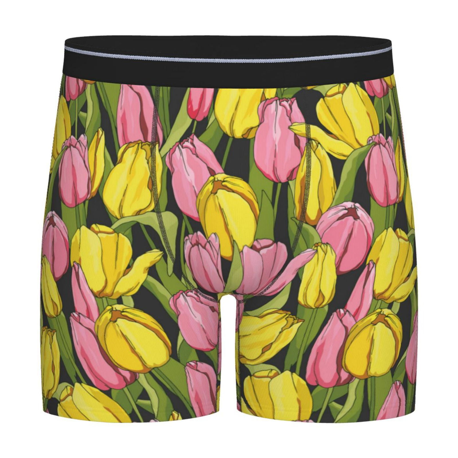 Cauagu Tulips Flowers Print Men's Boxer Briefs, Funny & Cute Underwear ...