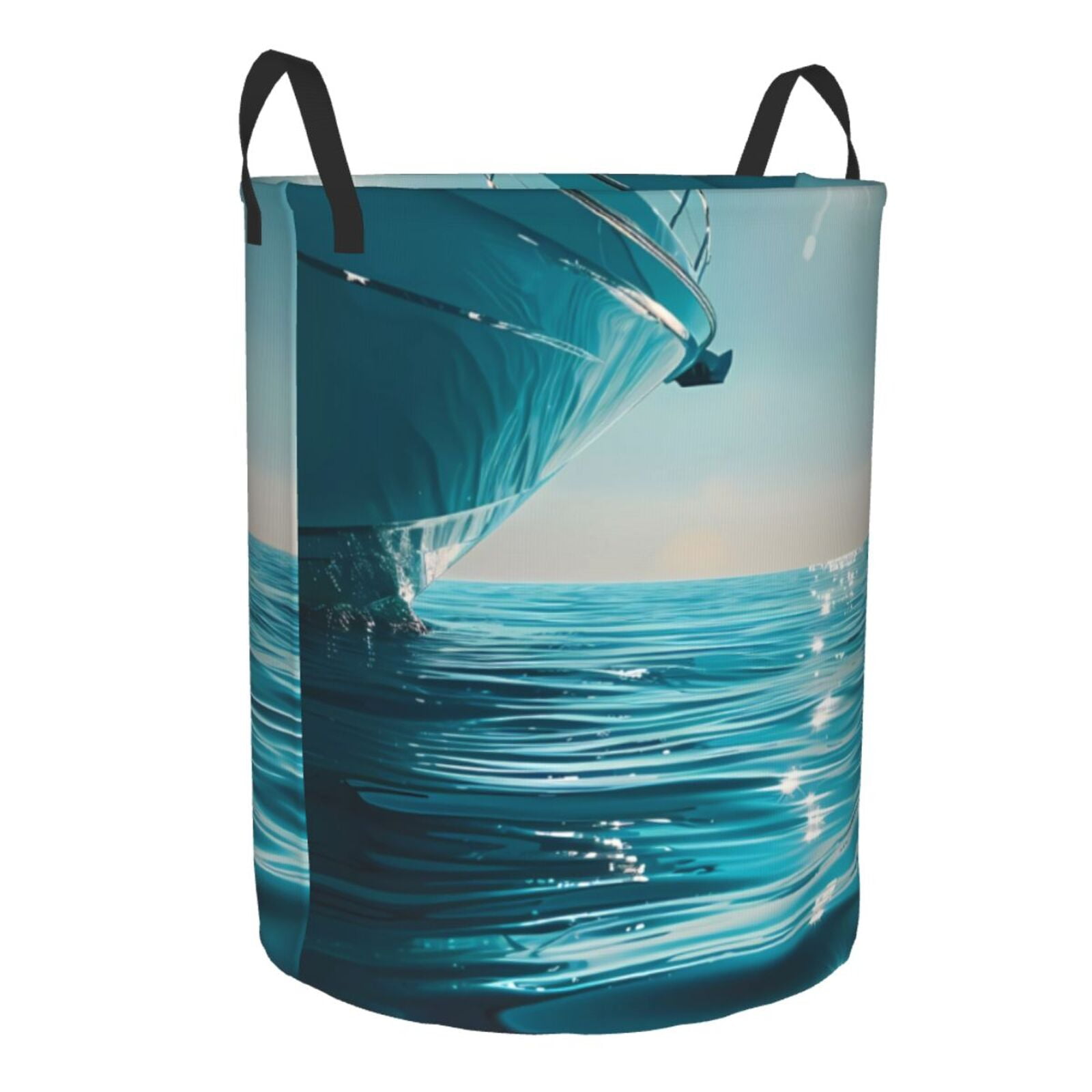 Cauagu Turquoise Ocean Reflection for Laundry Basket,Collapsible Organizer Basket for Storage ...