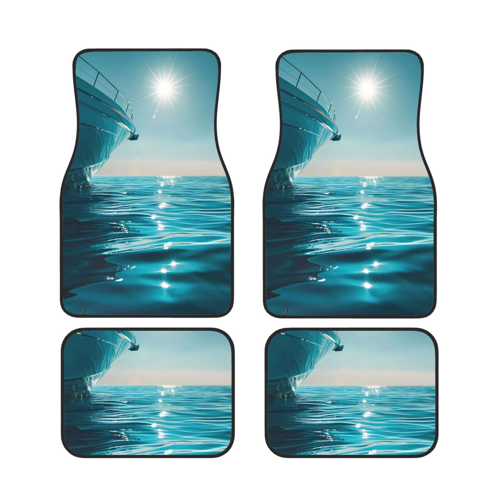 Cauagu Turquoise Ocean Reflection Pattern Car Floor Mat Set of 4,Car ...