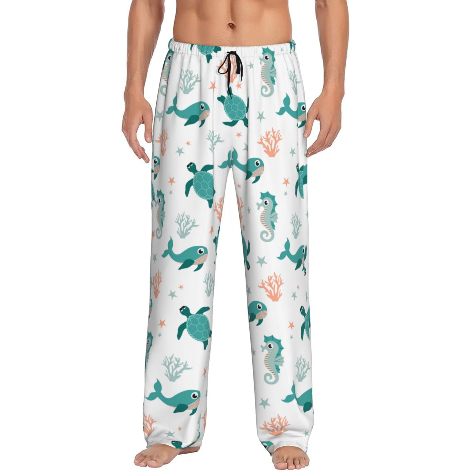 Cauagu Turtles And Seahorses Mens Pajama Pants Sleep & Lounge Pants,PJ ...