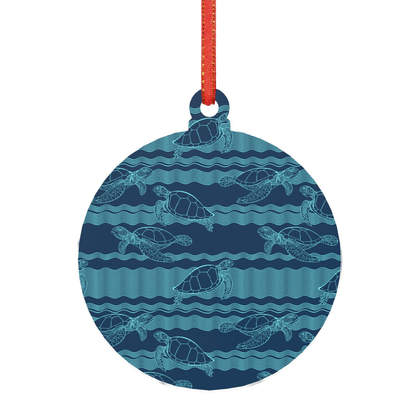 Cauagu Turtles and Waves Pattern Acrylic Christmas Pendant,1-Pack ...