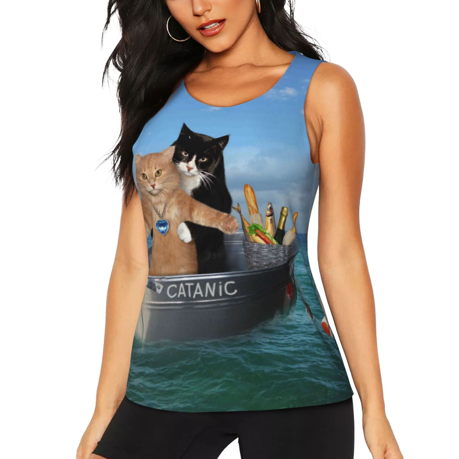 Cauagu Two Brave Cats Are Floating On The Sea Iceberg for Women's ...