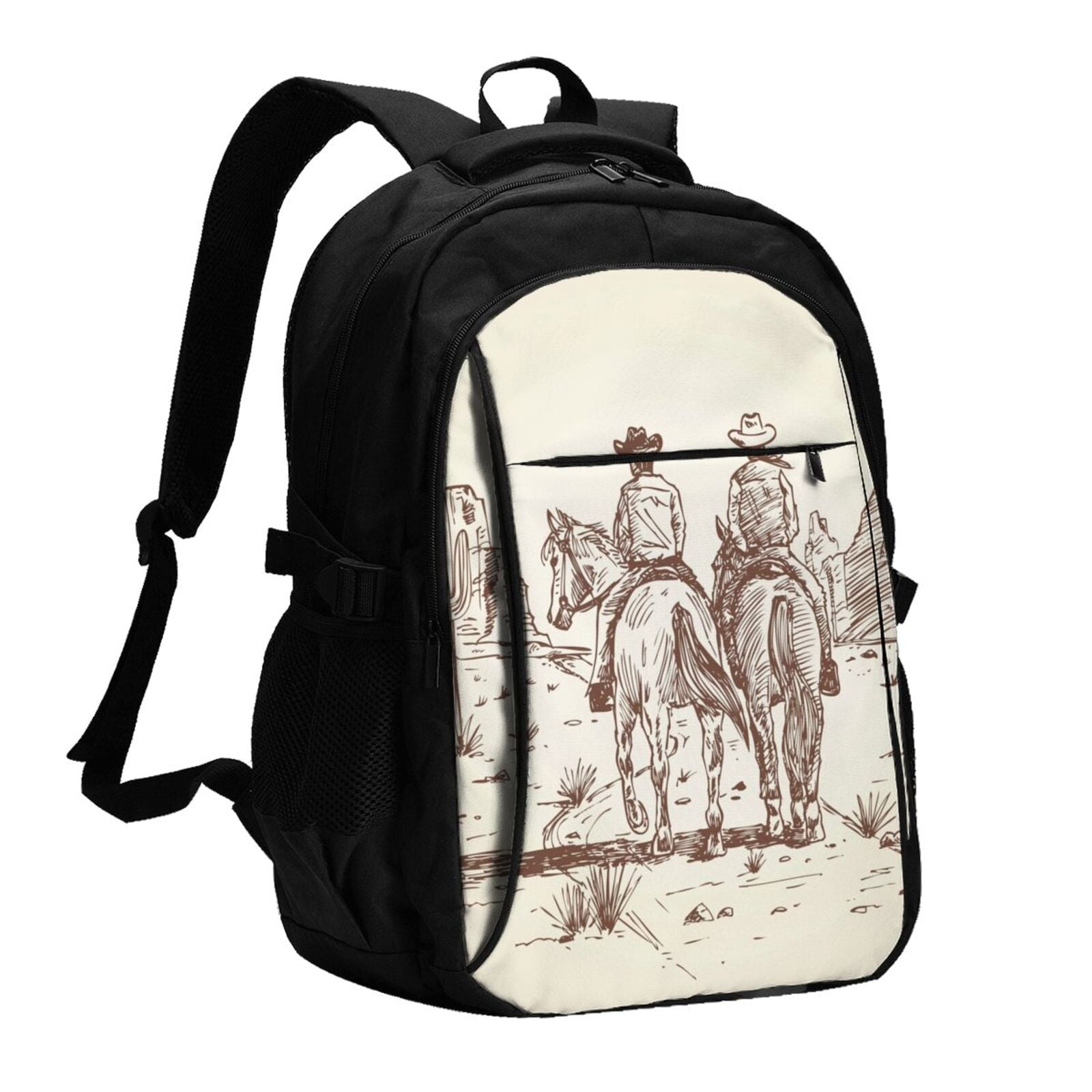 Cauagu Two Cowboys Riding Horses In The Desert Print Travel Laptop with ...