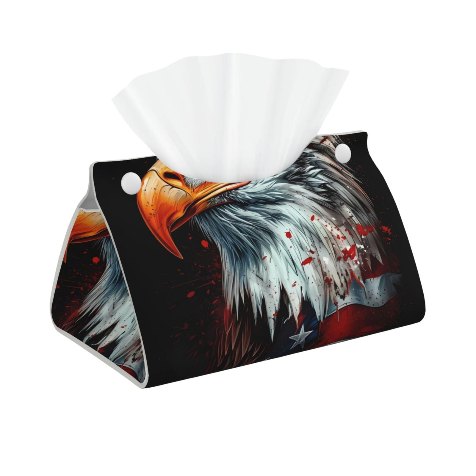 Cauagu USA Bald Eagle for Large Tissue Box Cover Rectangular–Plus Size ...