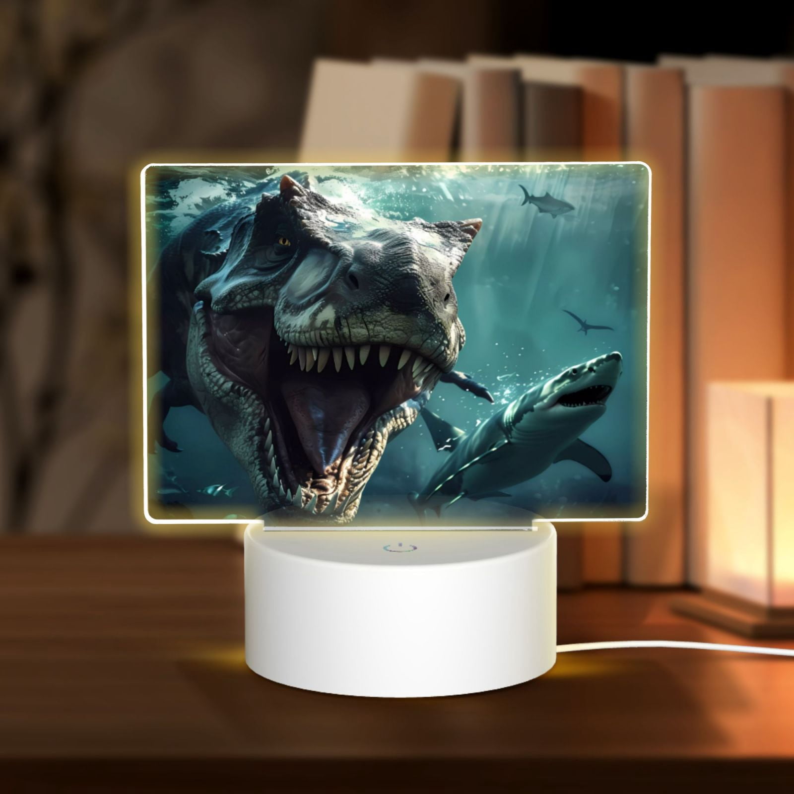 Cauagu Underwater Dinosaur Shark for Rectangle Acrylic Night Light ...