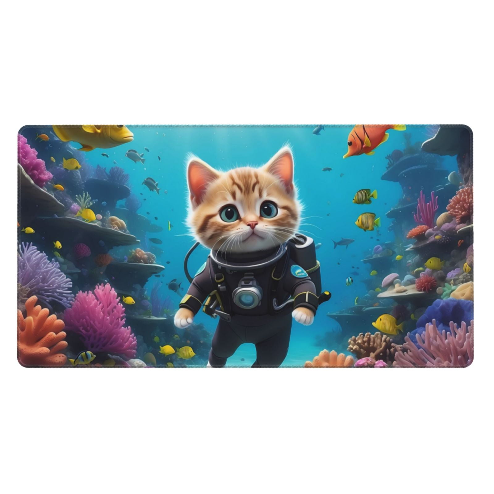 Cauagu Underwater Diving Cat for Large Mouse Pad,XXL Extended Gaming ...