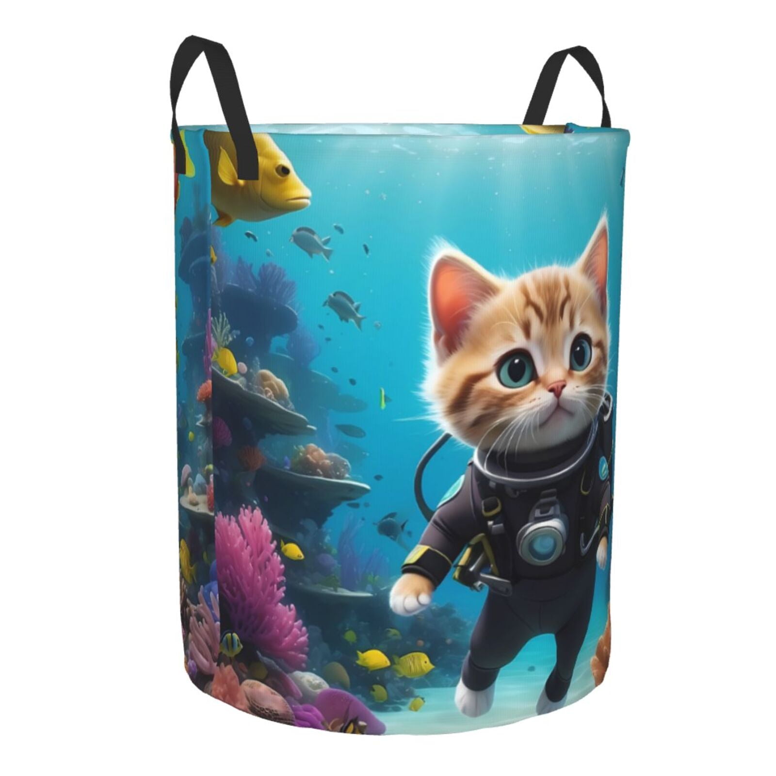 Cauagu Underwater Diving Cat for Laundry Basket,Collapsible Organizer ...
