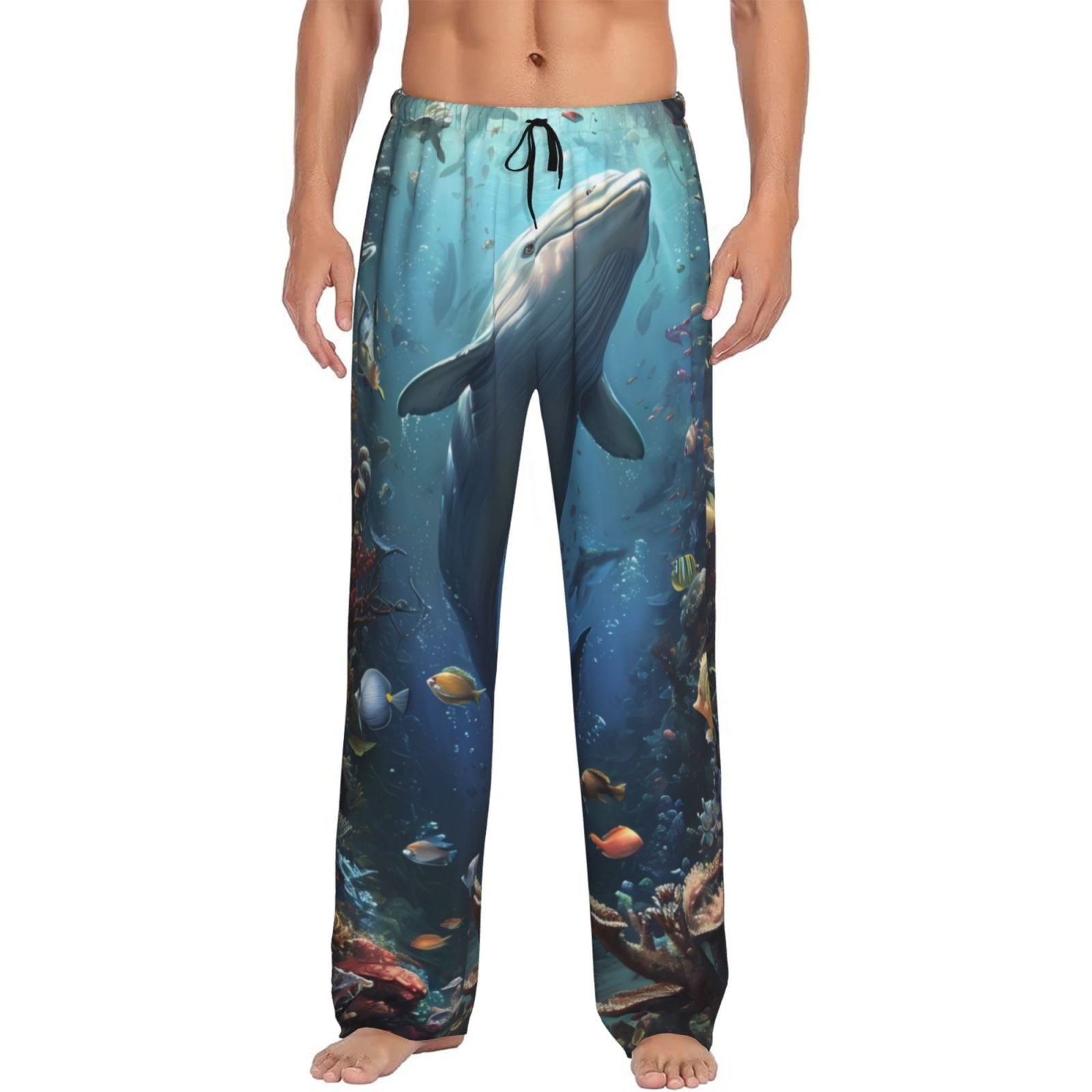 Cauagu Underwater Dolphin Mens Pajama Pants Sleep & Lounge Pants,PJ ...
