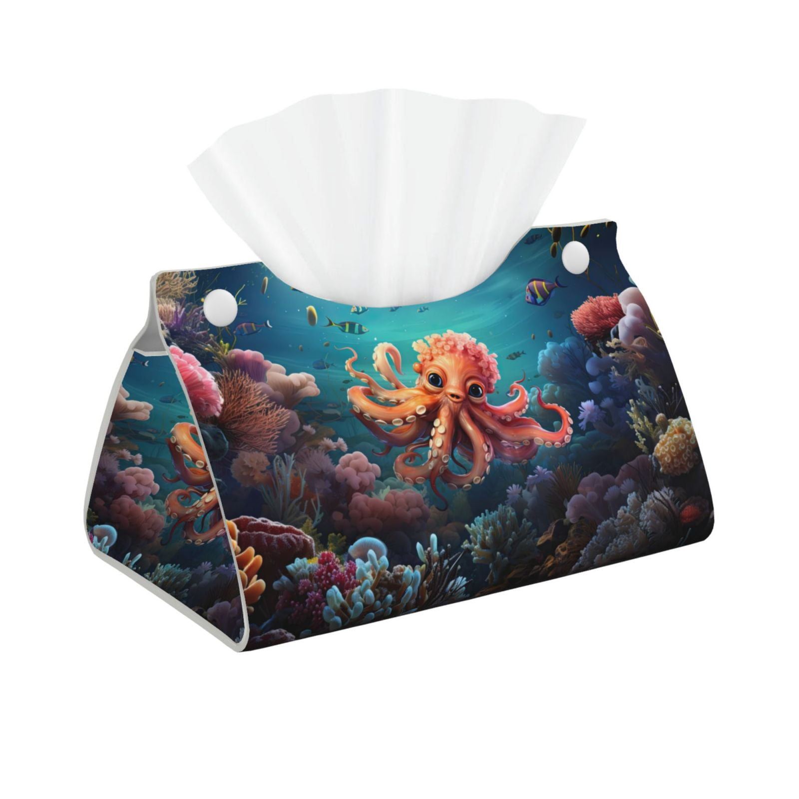 Cauagu Underwater Plant Octopus for Large Tissue Box Cover Rectangular ...