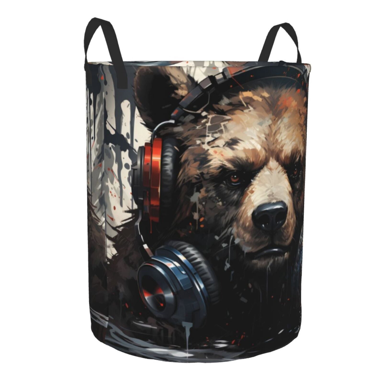 Cauagu Urban Bear With Headphones for Laundry Basket,Collapsible ...