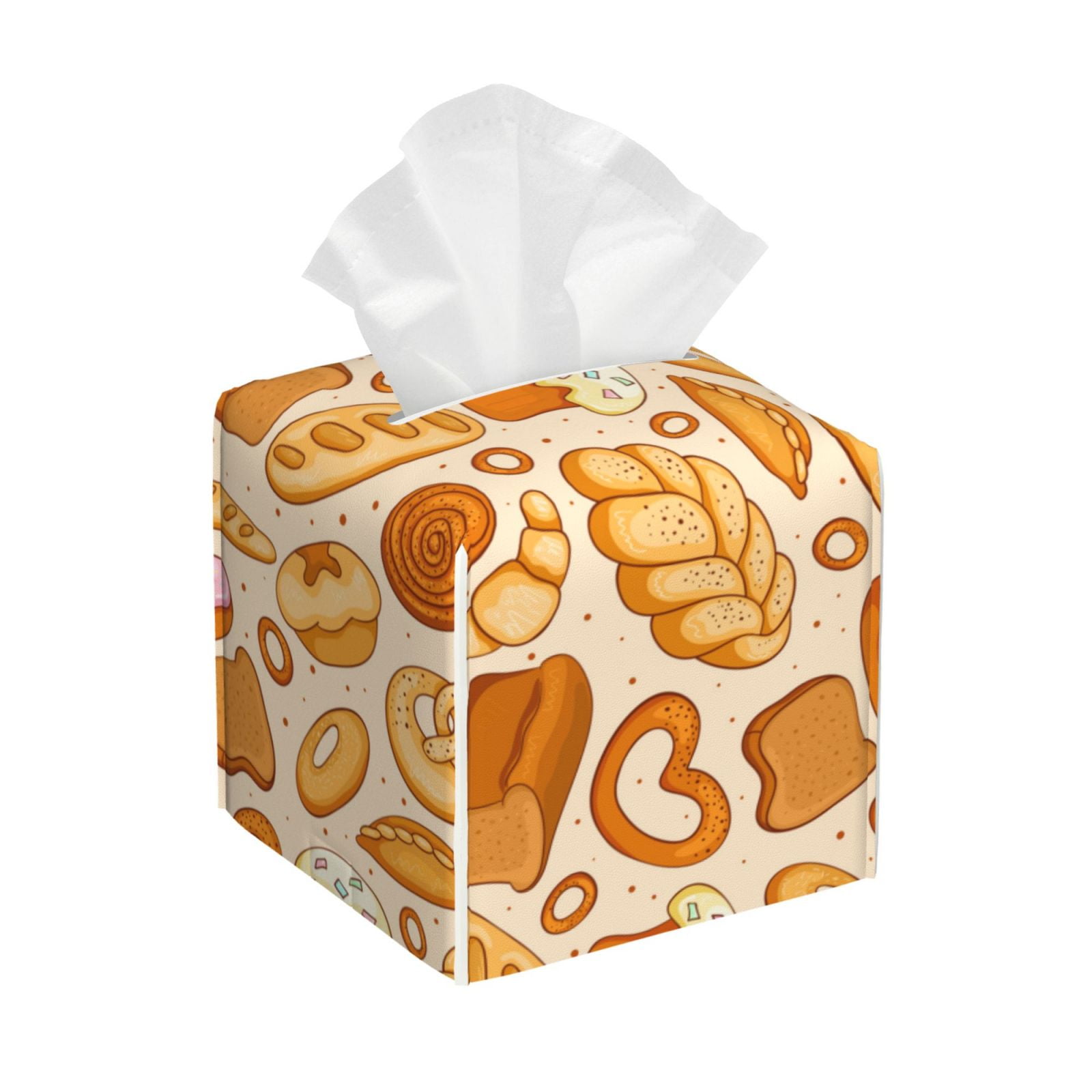 Cauagu Various Bread Print Tissue Box Cover,Leather Square Holder ...