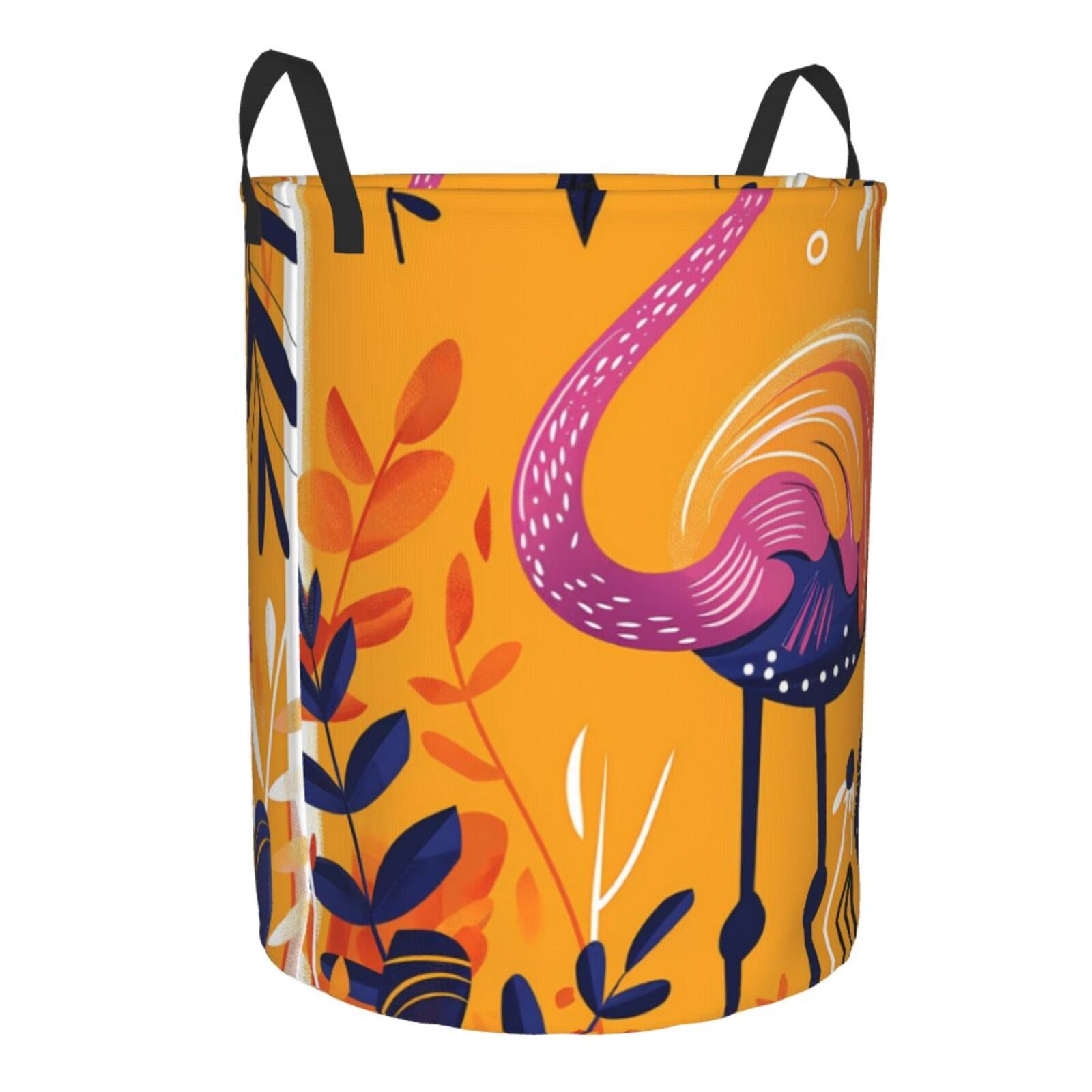 Cauagu Vibrant Flamingo Illustration for Laundry Basket,Collapsible ...