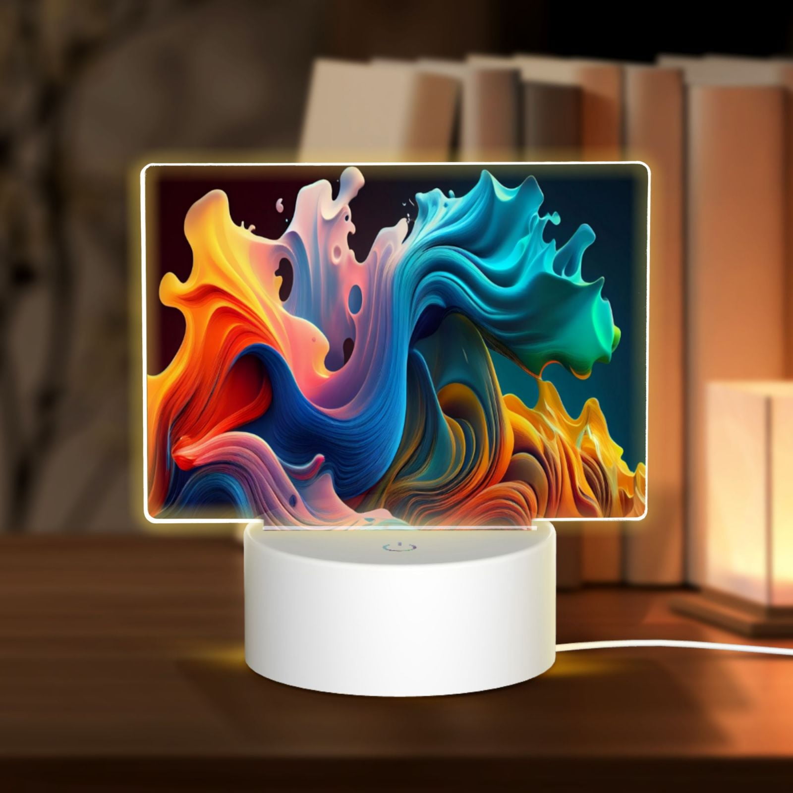 Cauagu Vibrant Fluid Motion Art for Rectangle Acrylic Night Light ...