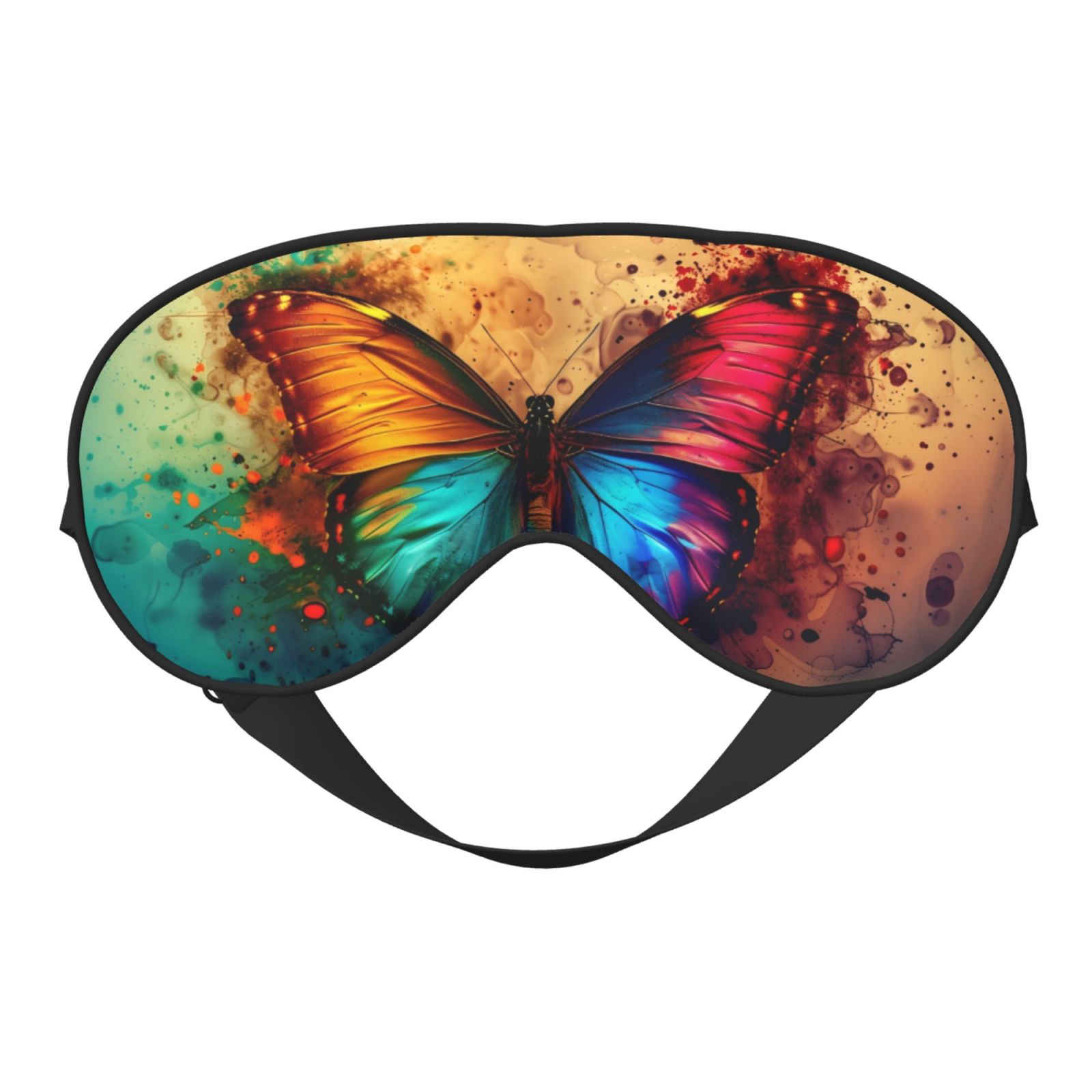 Cauagu Vibrant Rainbow Butterfly A Print Sleep Eye Mask, Blindfold Eye ...