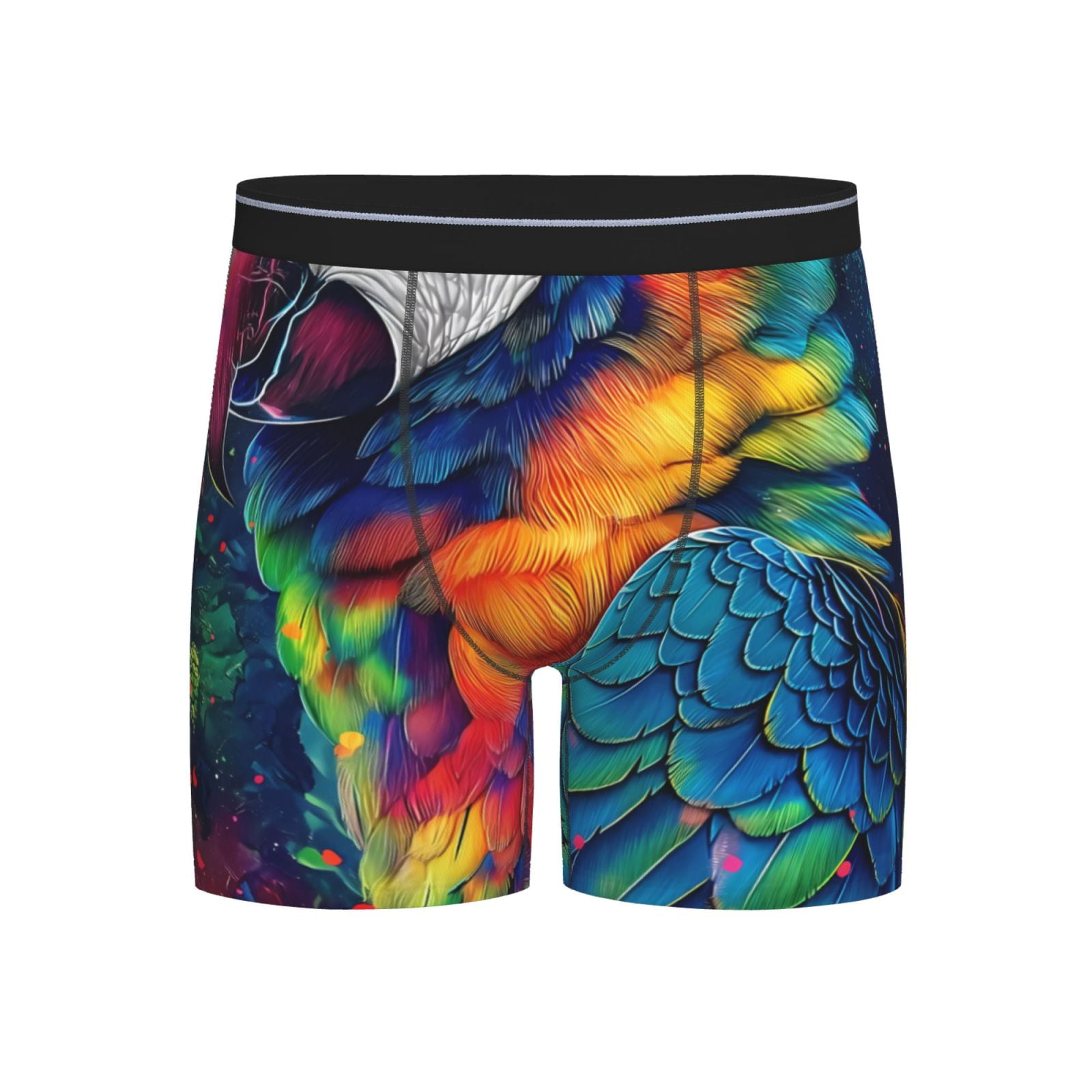 Cauagu Vibrant Rainbow Parrot Fantasy Print Men's Boxer Briefs, Funny ...