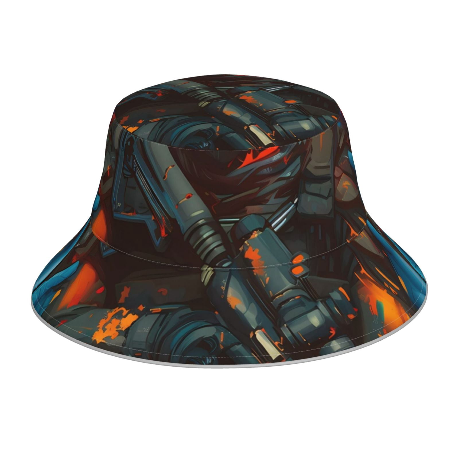 Cauagu Vibrant Skull Soldier for Unisex Bucket Hat,Outdoor Summer Beach ...