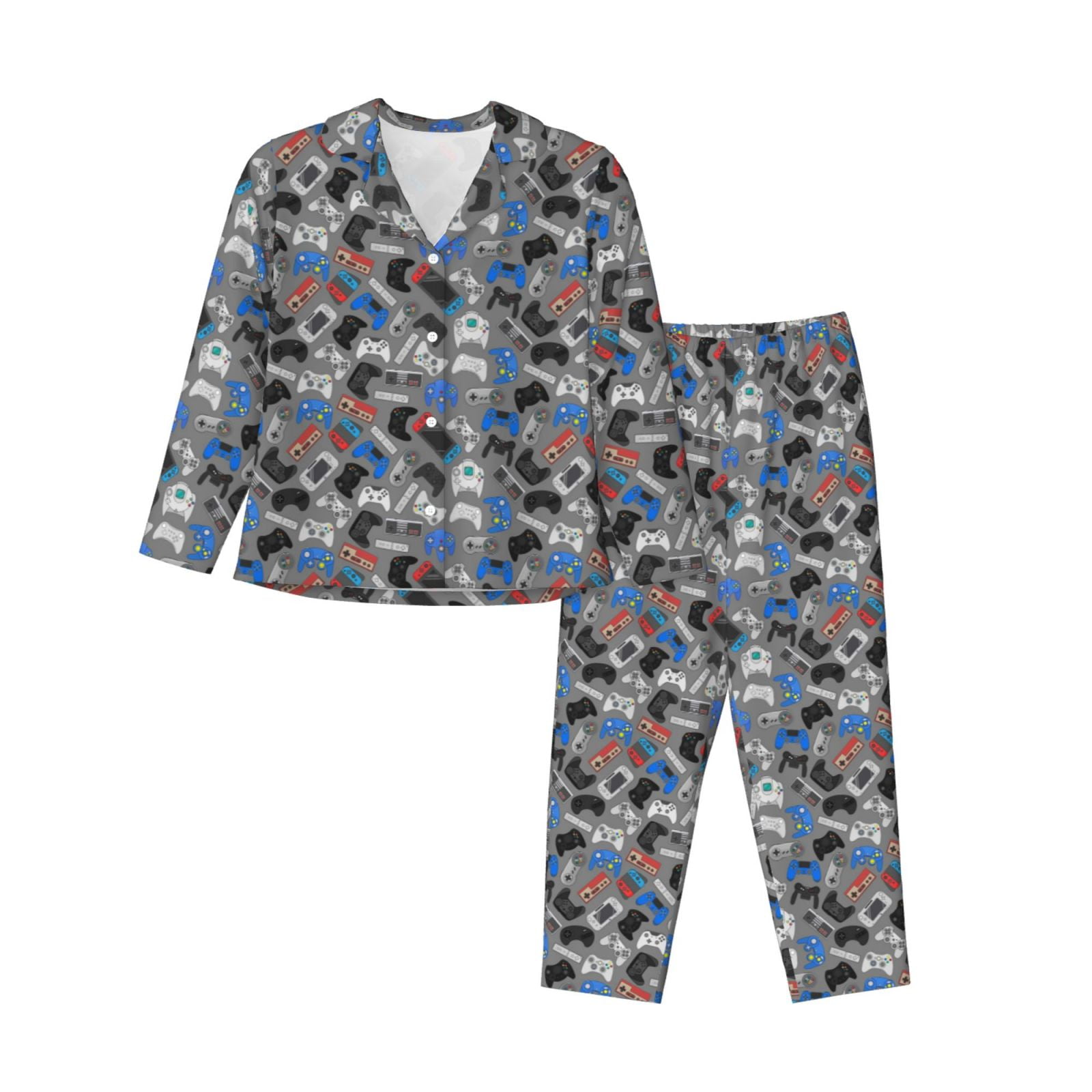Cauagu Video Game Print Women's Long-Sleeve Pajamas Set Soft Pj Lounge ...