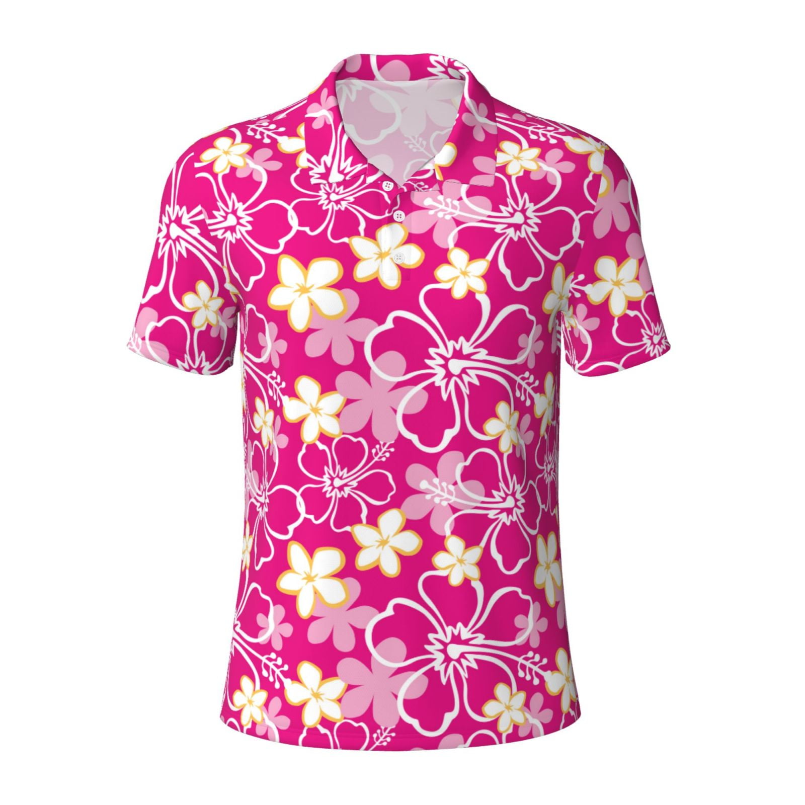 Cauagu Vintage Flowers Print Men's Polo Shirts, Short-Sleeve Polo ...
